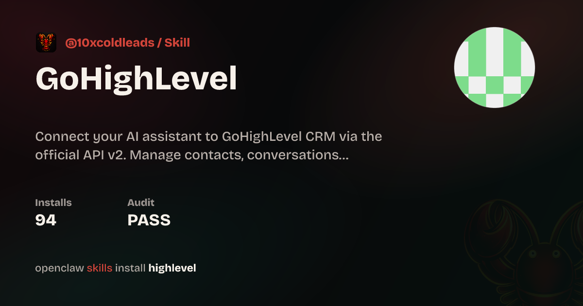 GoHighLevel — ClawHub