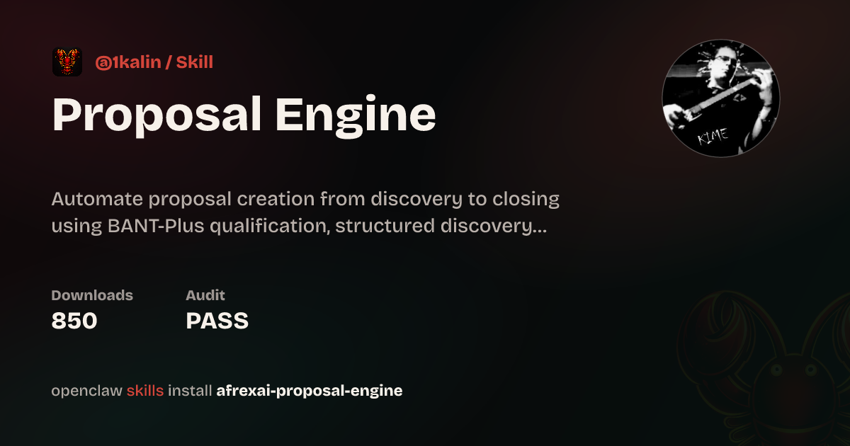 Proposal Engine — ClawHub