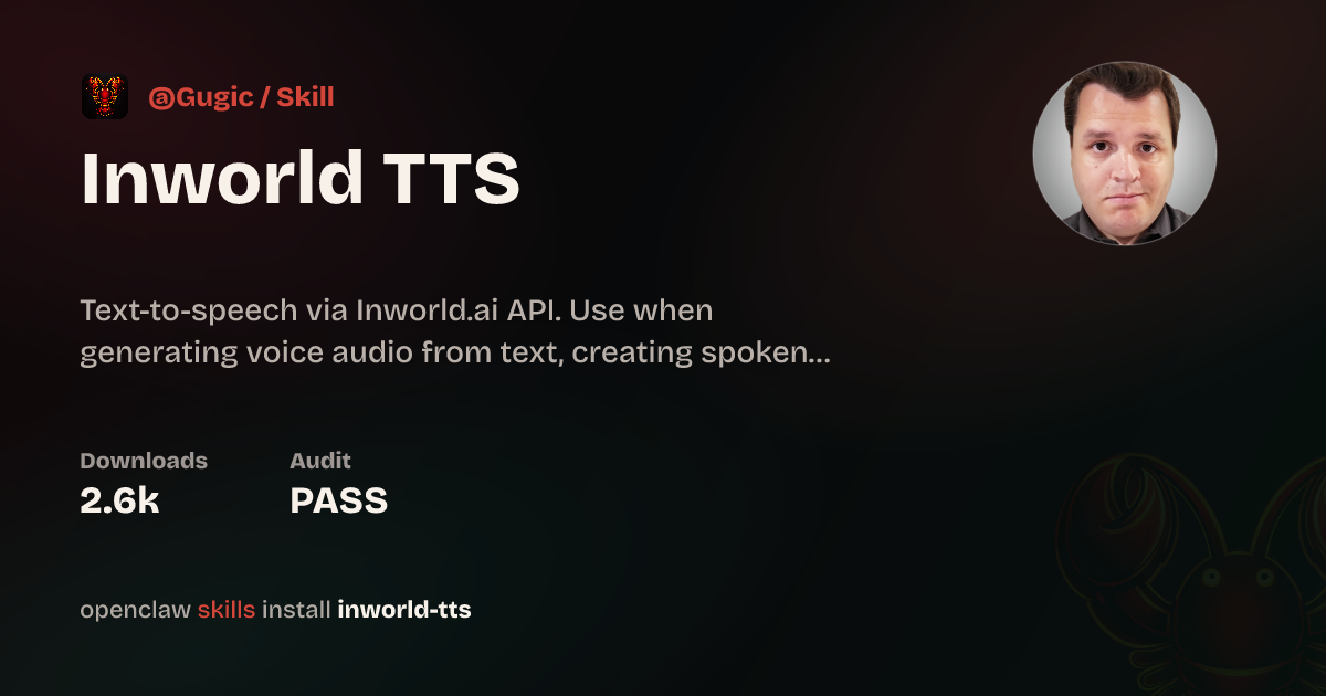 Inworld TTS — ClawHub