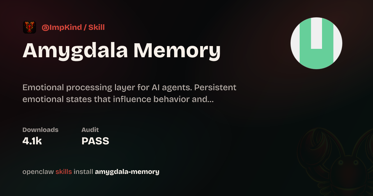Amygdala Memory — ClawHub