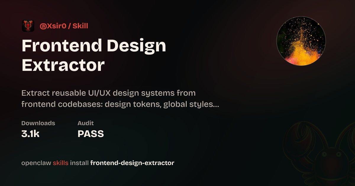 Frontend Design Extractor — ClawHub