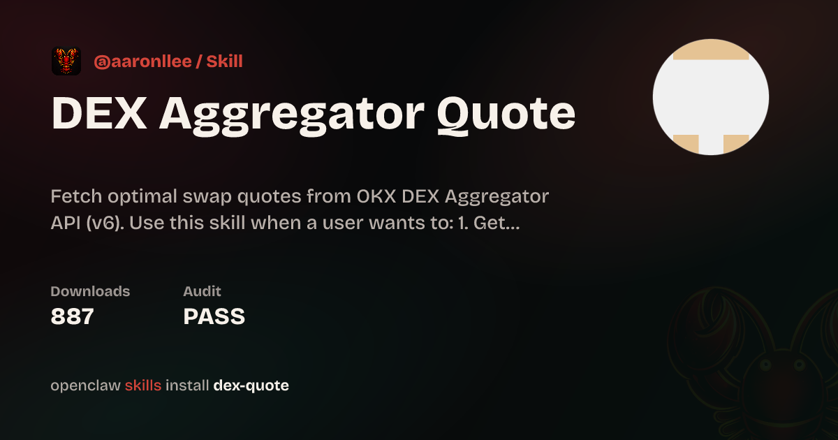 DEX Aggregator Quote — ClawHub