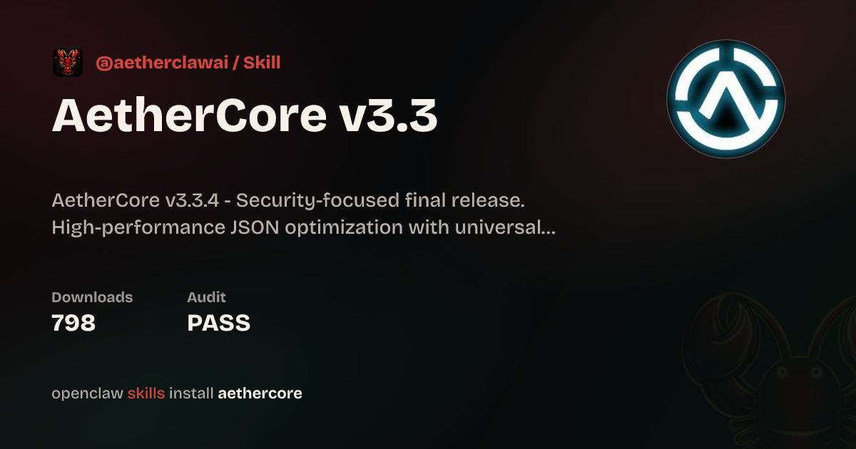 AetherCore v3.3 — ClawHub