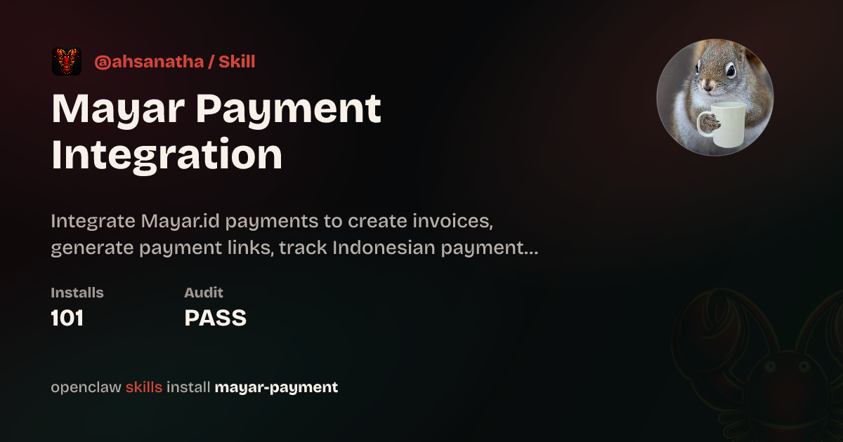 Mayar Payment Integration — ClawHub