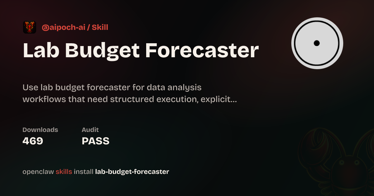 Lab Budget Forecaster — ClawHub