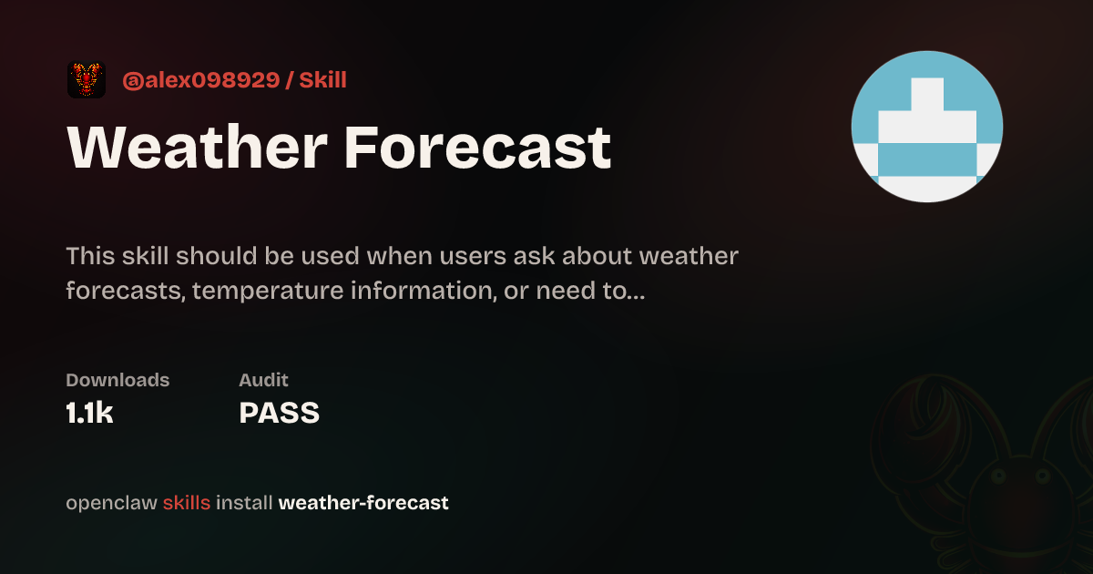 Weather Forecast — ClawHub