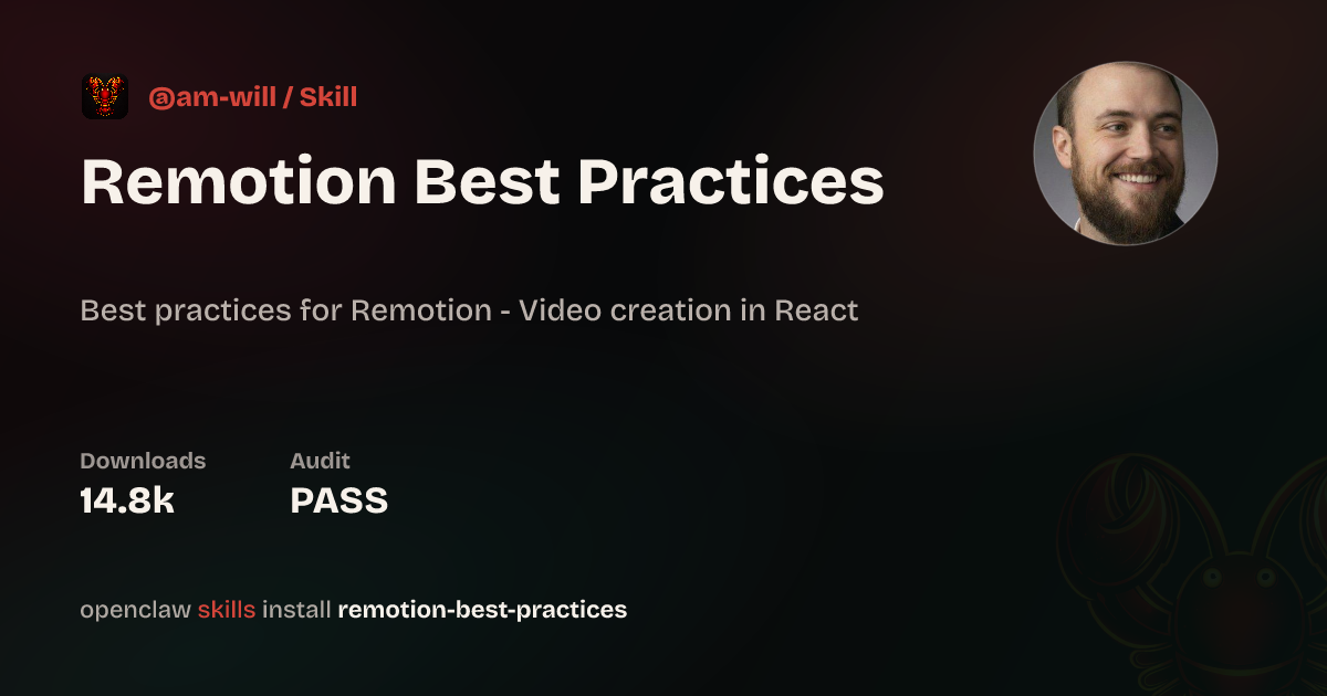 Remotion Best Practices — ClawHub