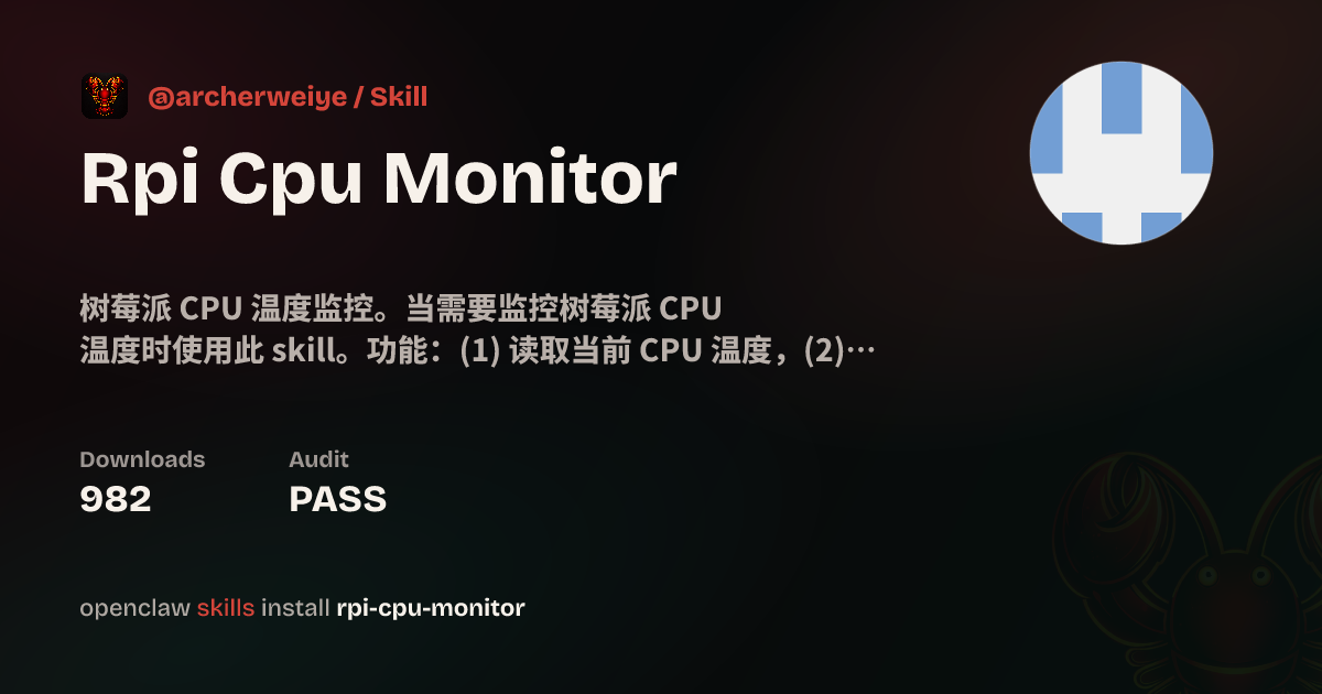 Rpi Cpu Monitor — ClawHub