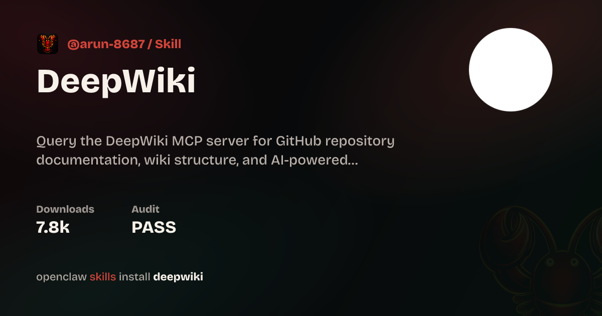 DeepWiki — ClawHub