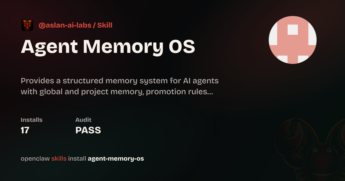 Agent Memory OS — ClawHub