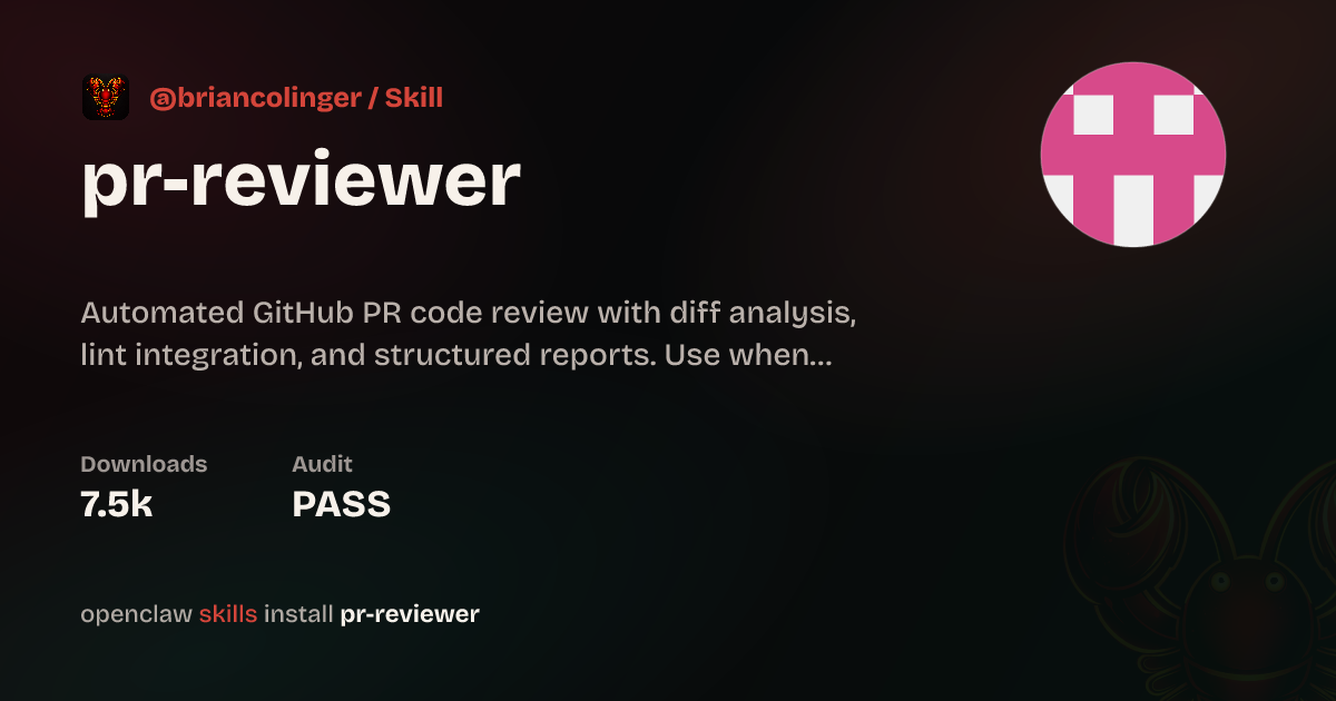 pr-reviewer — ClawHub
