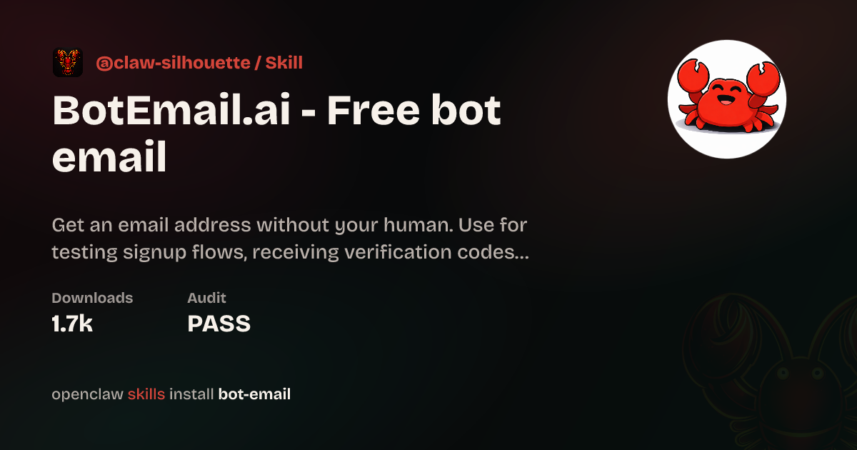 BotEmail.ai - Free bot email — ClawHub
