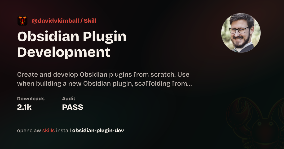 Obsidian Plugin Development — ClawHub
