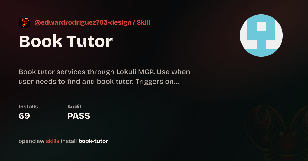 Book Tutor — ClawHub