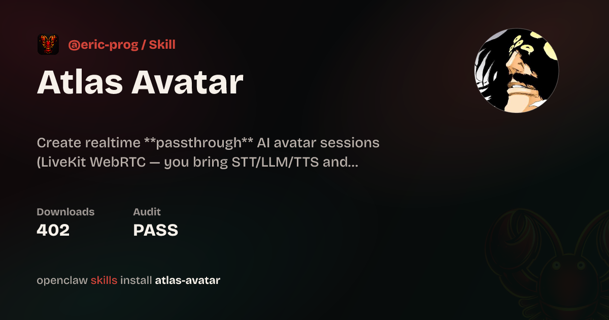 Atlas Avatar — ClawHub