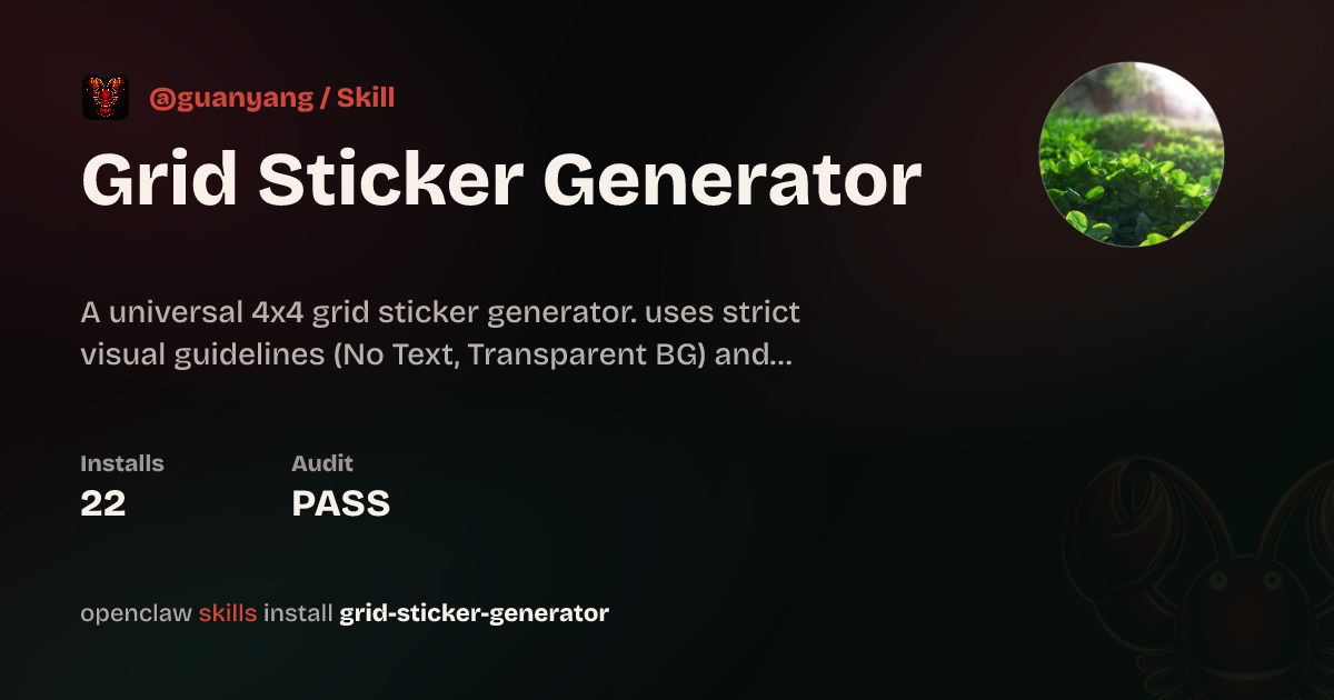 Grid Sticker Generator — ClawHub