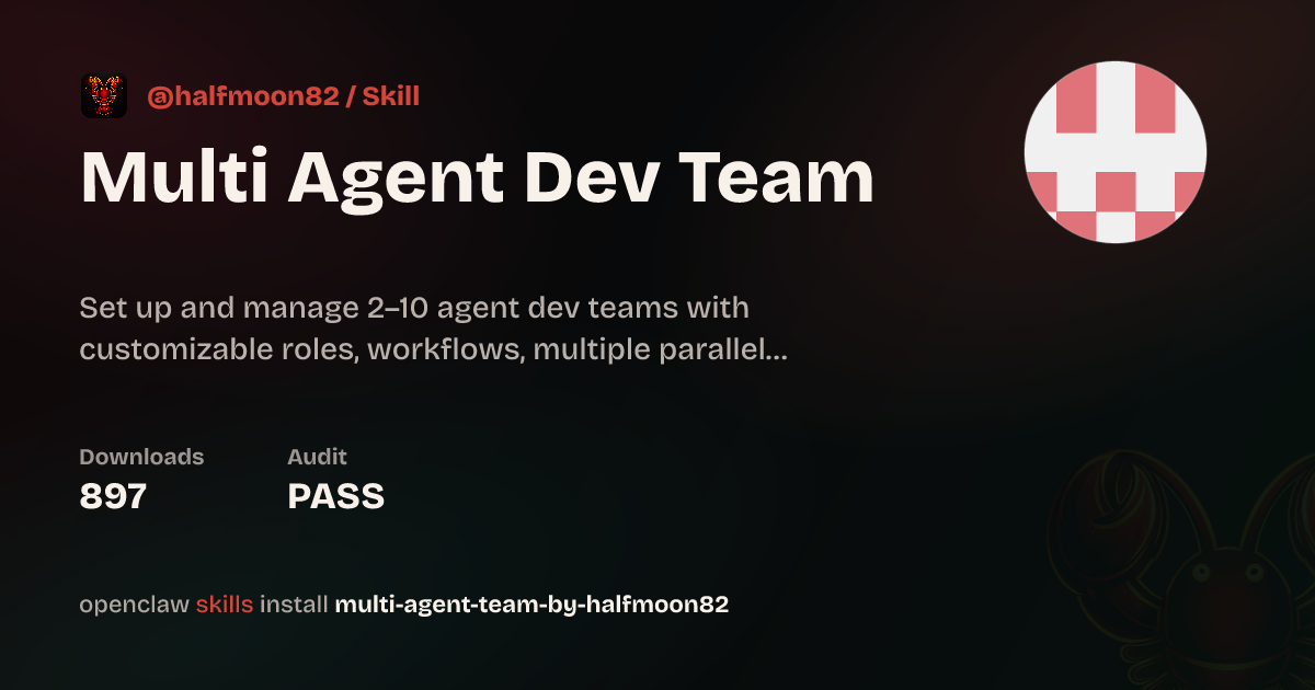 Multi Agent Dev Team — ClawHub