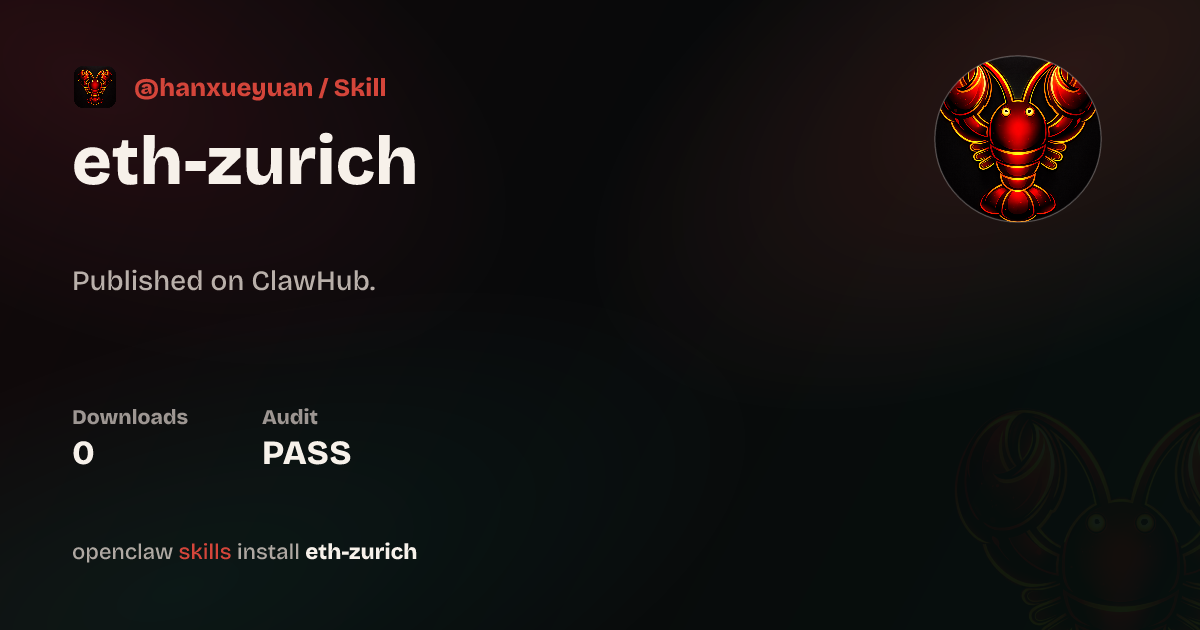 Eth Zurich — ClawHub