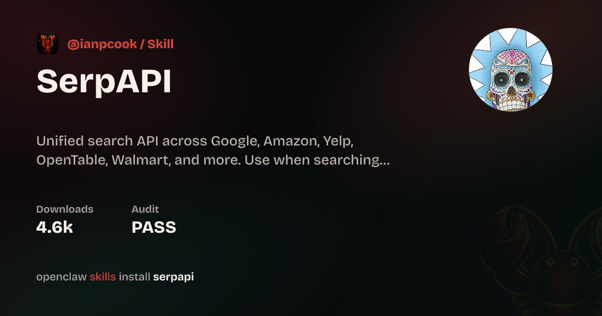 SerpAPI — ClawHub
