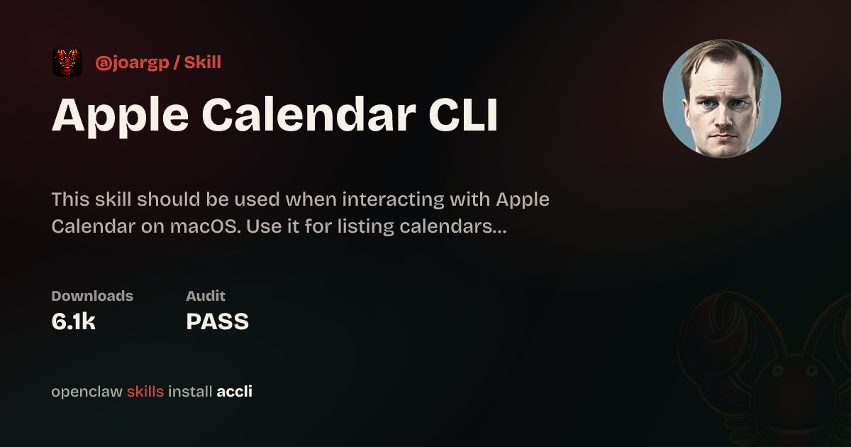 Apple Calendar CLI — ClawHub