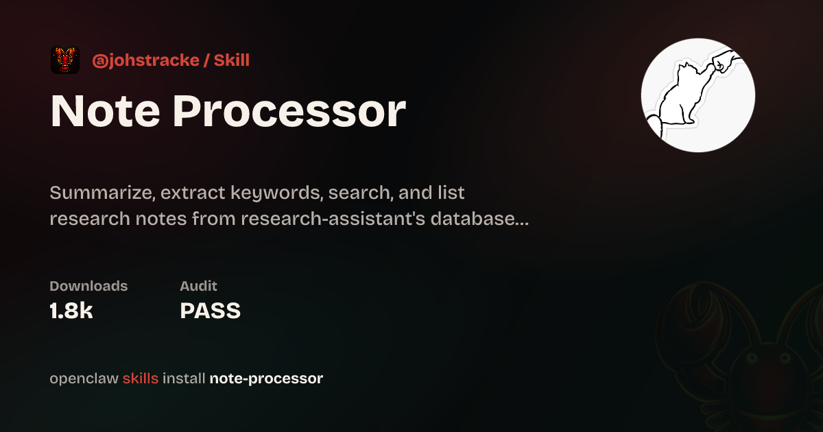 Note Processor — ClawHub