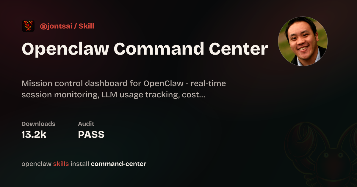 Openclaw Command Center — ClawHub