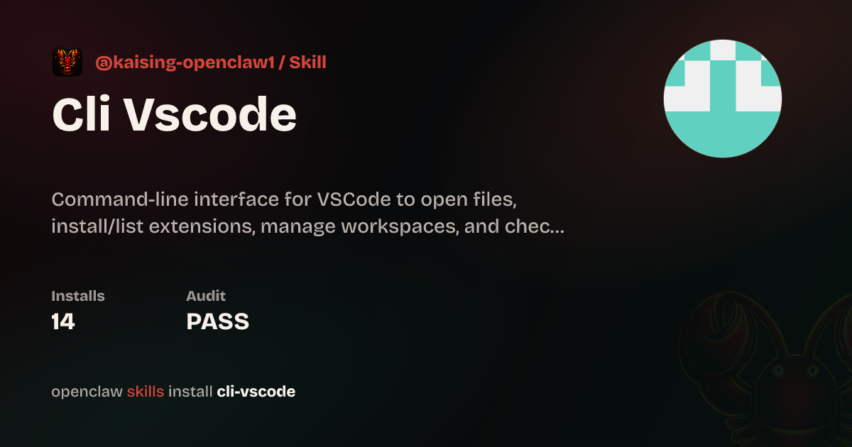 Cli Vscode — ClawHub