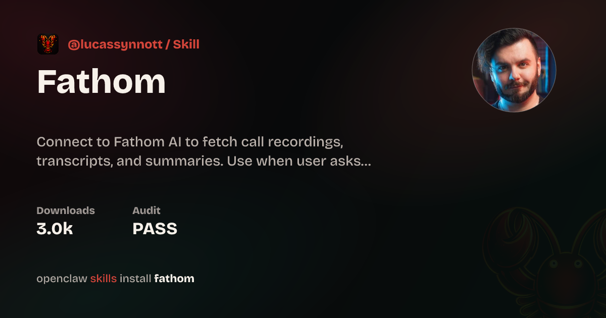 Fathom — ClawHub
