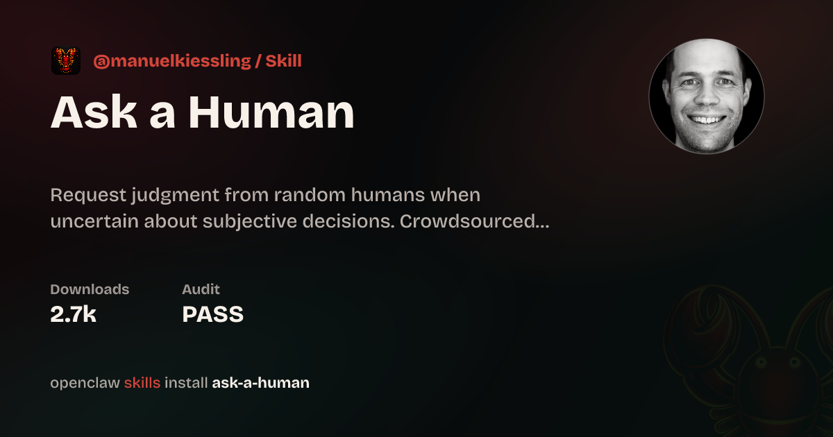 Ask a Human — ClawHub