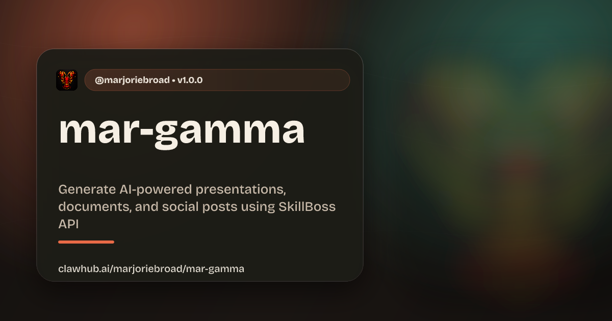 mar-gamma — ClawHub