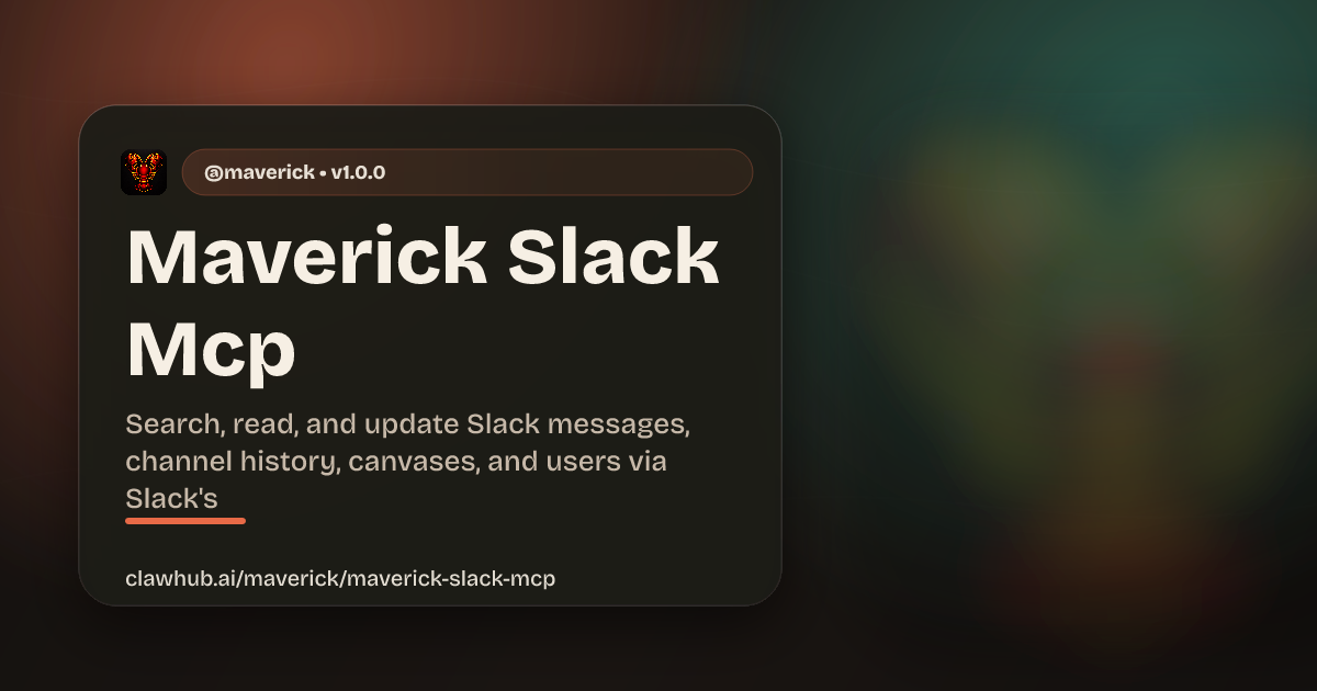 Slack mcp — ClawHub