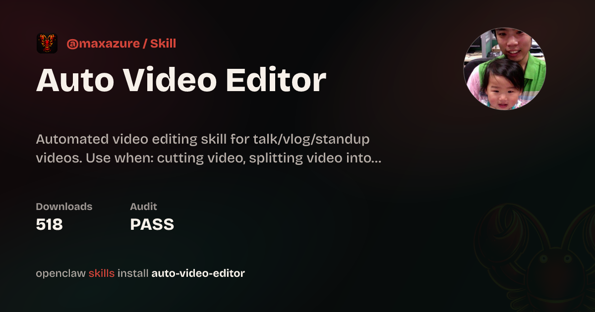 Auto Video Editor — ClawHub