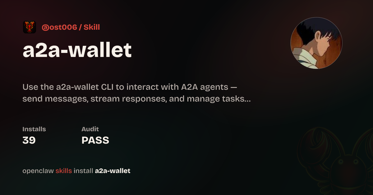 a2a-wallet — ClawHub