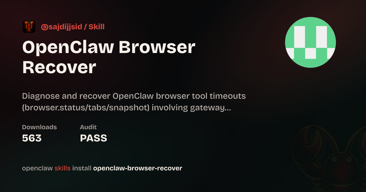 OpenClaw Browser Recover — ClawHub
