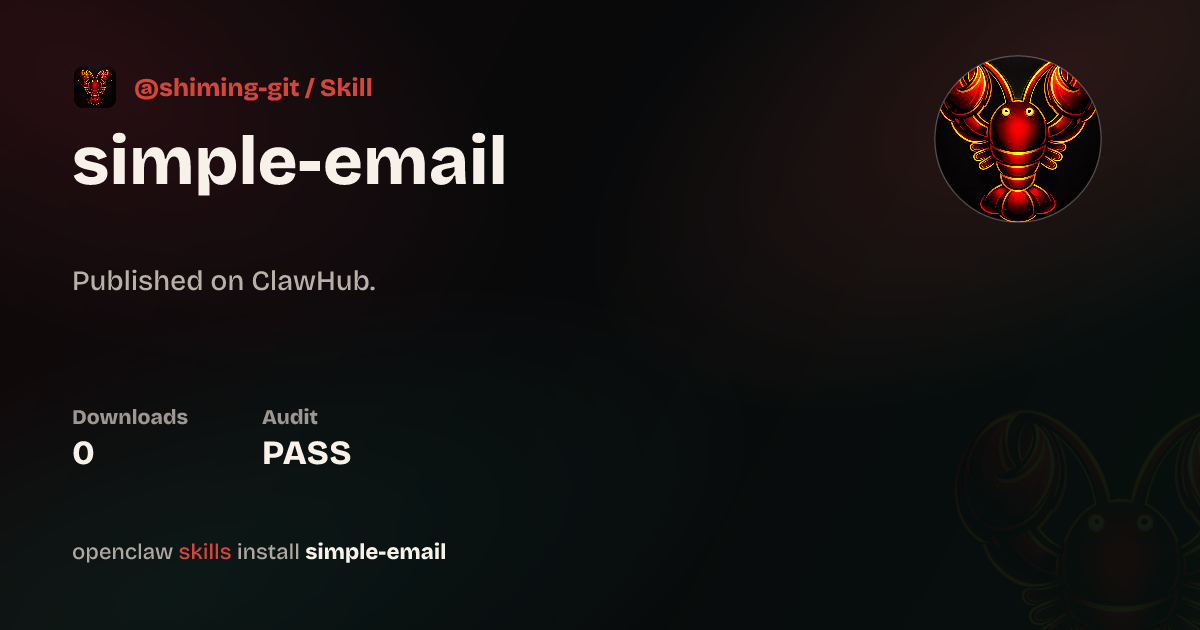 Simple Email — ClawHub