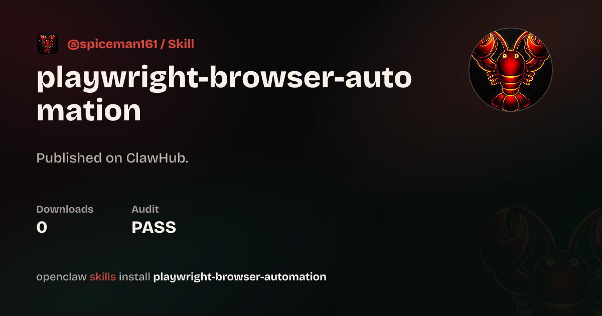 Static analysis security · Playwright Browser Automation — ClawHub