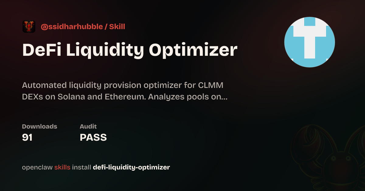 DeFi Liquidity Optimizer — ClawHub