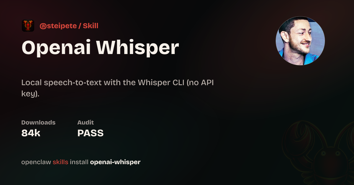 Openai Whisper — ClawHub