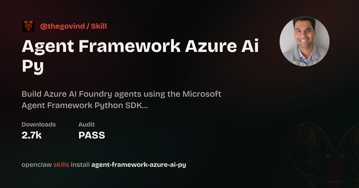 Agent Framework Azure Ai Py — ClawHub