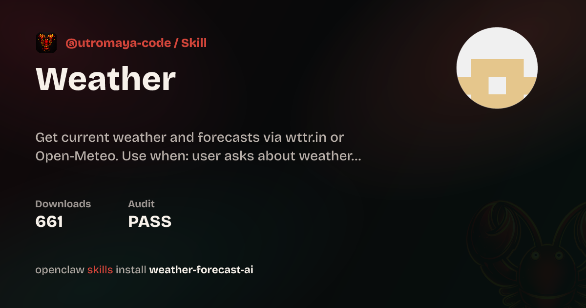 Weather — ClawHub