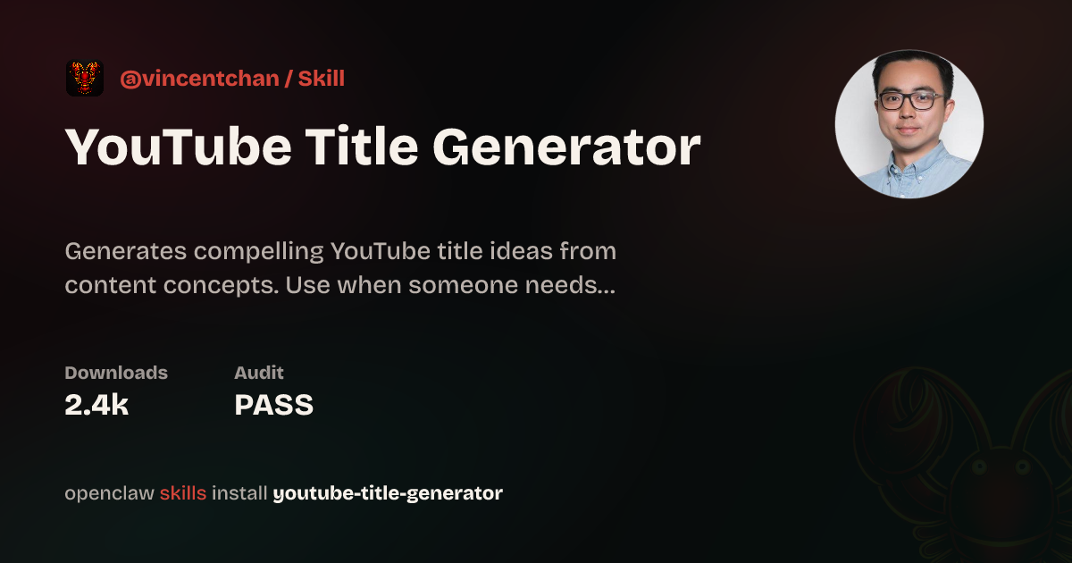 YouTube Title Generator — ClawHub