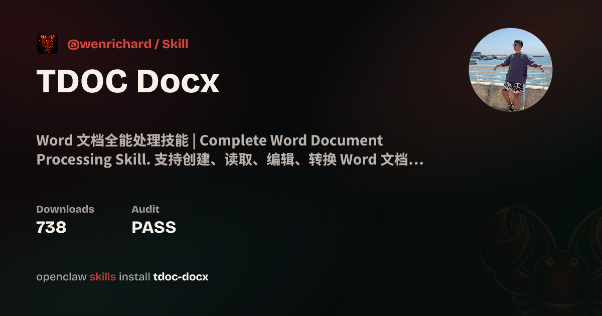 TDOC Docx — ClawHub