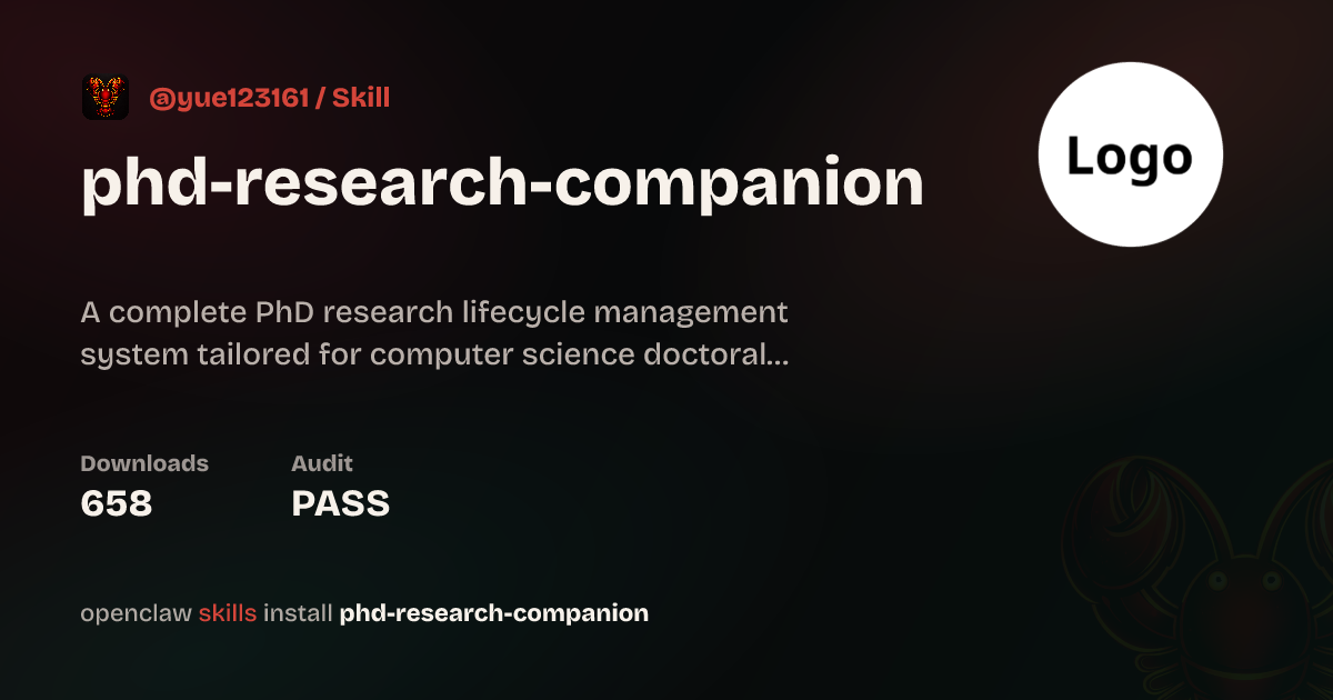 phd-research-companion — ClawHub
