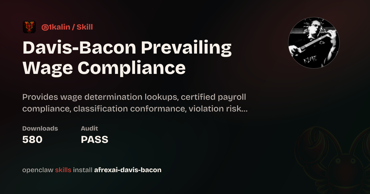 Davis-Bacon Prevailing Wage Compliance — ClawHub