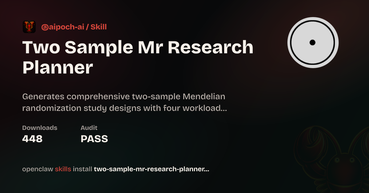 Two Sample Mr Research Planner — ClawHub