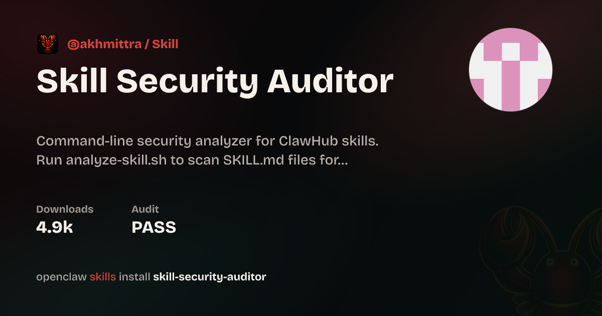 Skill Security Auditor — ClawHub