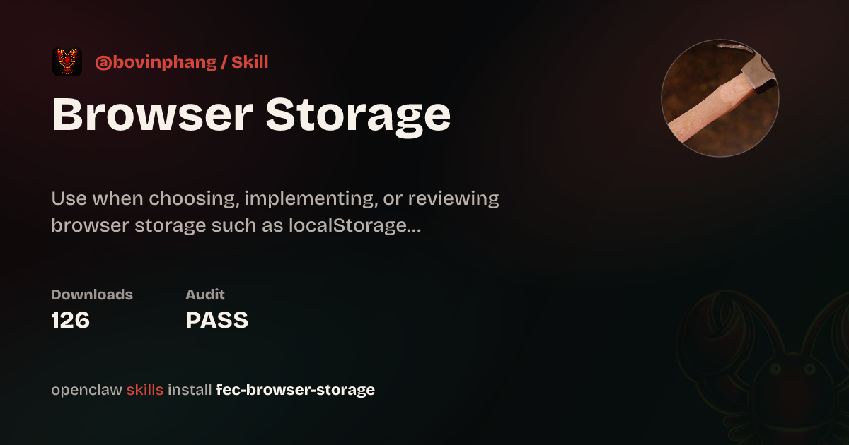 Browser Storage — ClawHub