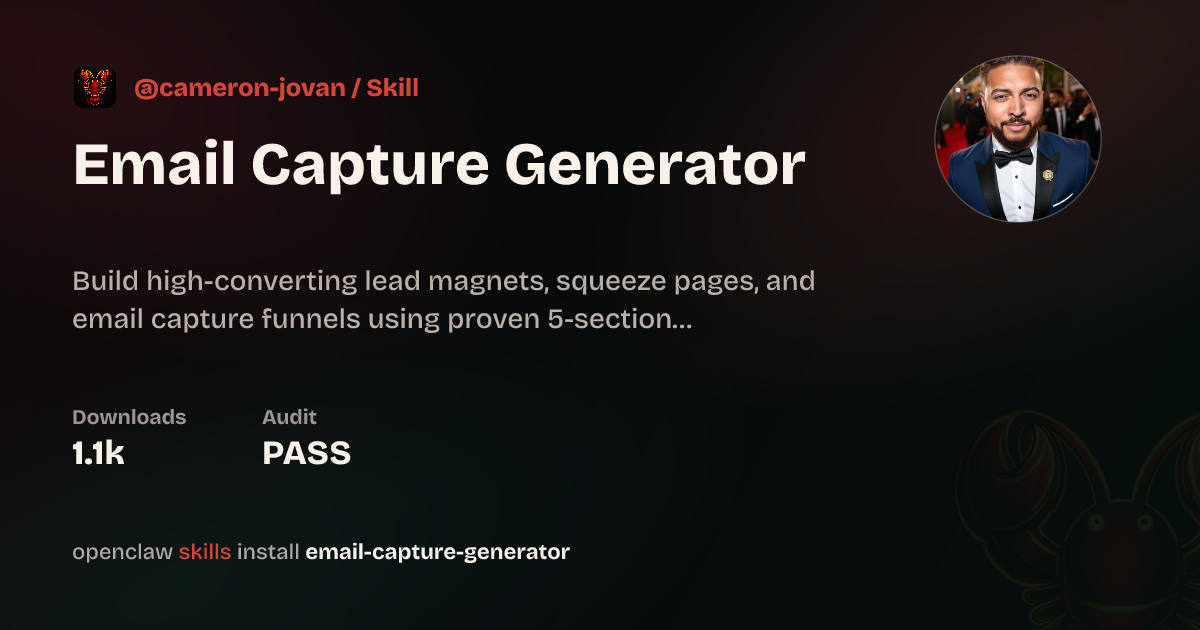 Email Capture Generator — ClawHub
