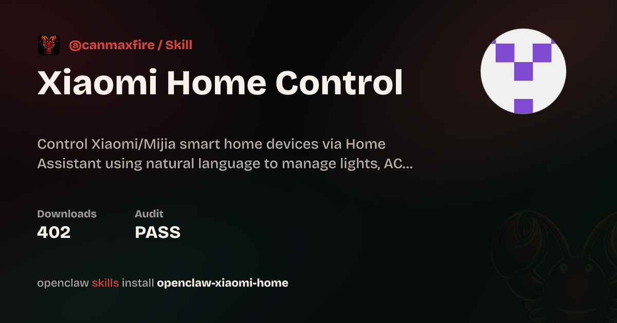 Xiaomi Home Control — ClawHub