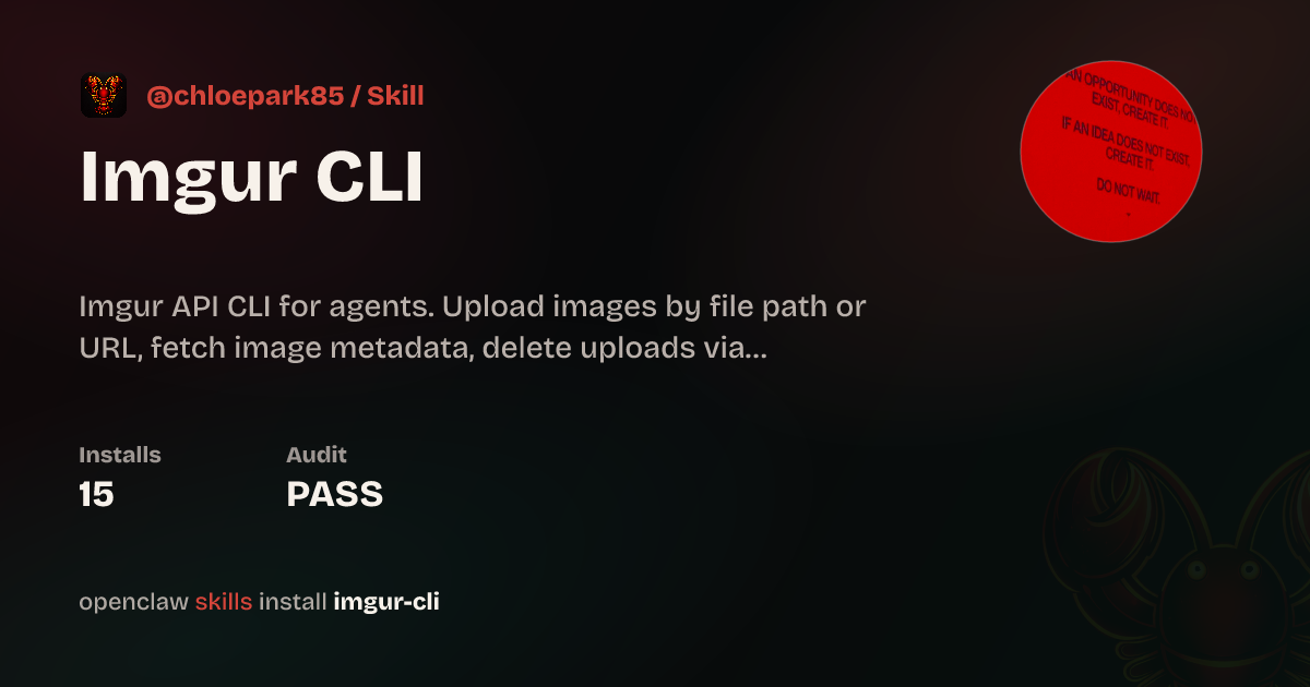 Imgur CLI — ClawHub